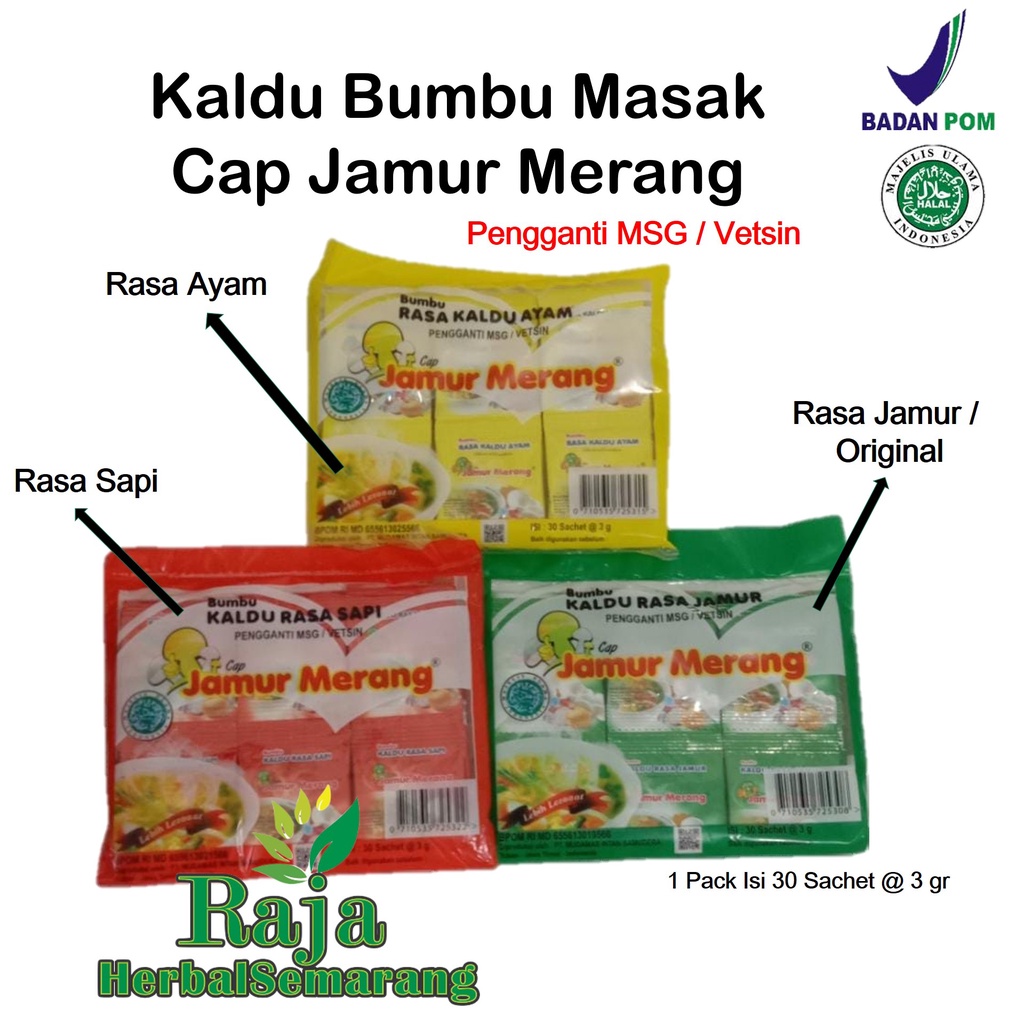 Jual Bumbu Kaldu Cap Jamur Merang 1 Pack Isi 30 Sachet Rasa Aroma Sapi ...