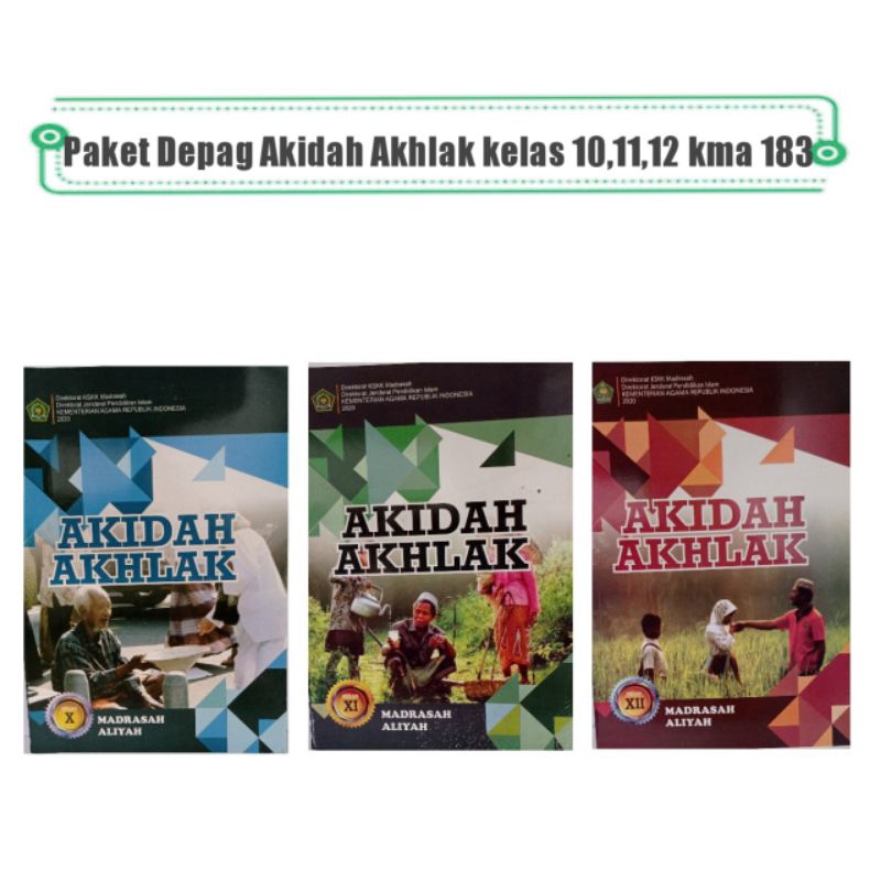 Jual Buku siswa akidah akhlak kelas 10,11,12 MA depag kma 183 | Shopee Indonesia
