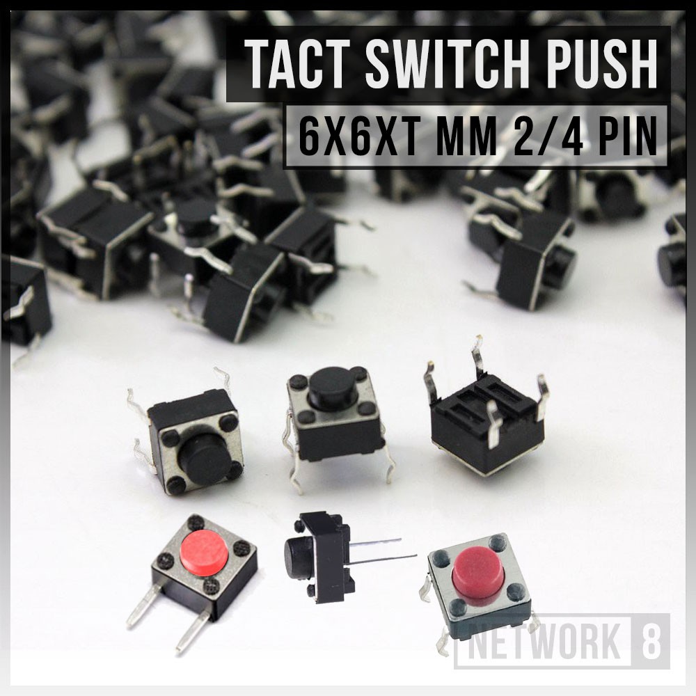 Jual TACTILE PUSH BUTTON TACT SWITCH TOMBOL TAKTIL MOMENTARY 2P 4P 2PIN ...