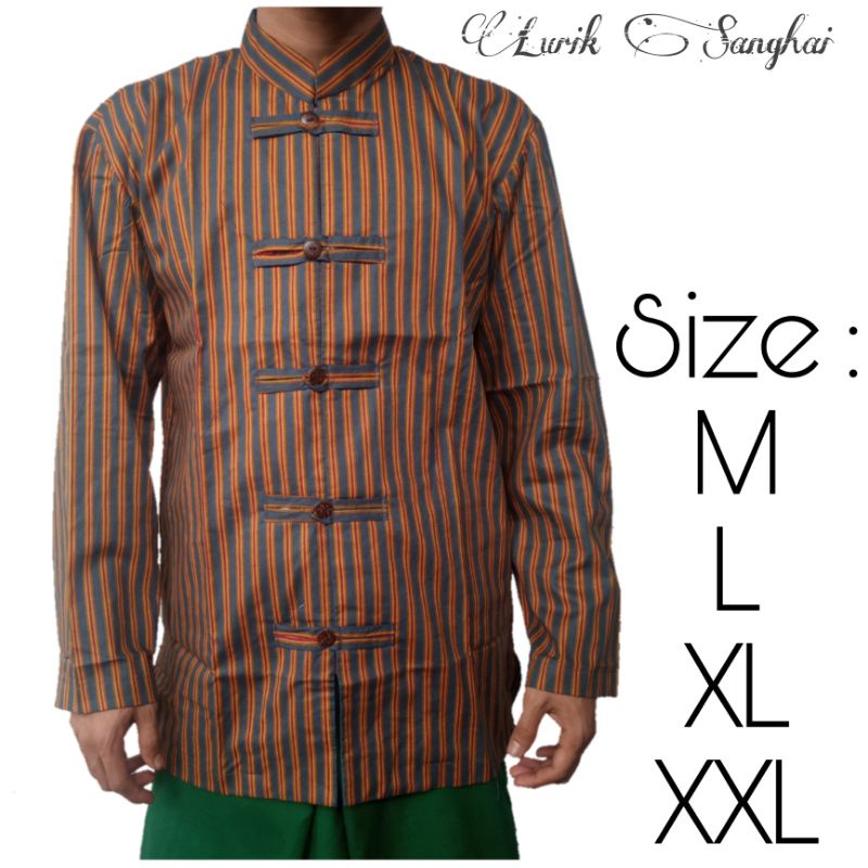 Jual Surjan Lurik /Surjan koko/baju adat jawa/lurik jawa | Shopee Indonesia