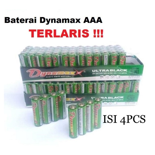 Jual Baterai Kecil AAA / A3 DYNAMAX Isi 4 pc Batre Remote Batu Batere ...