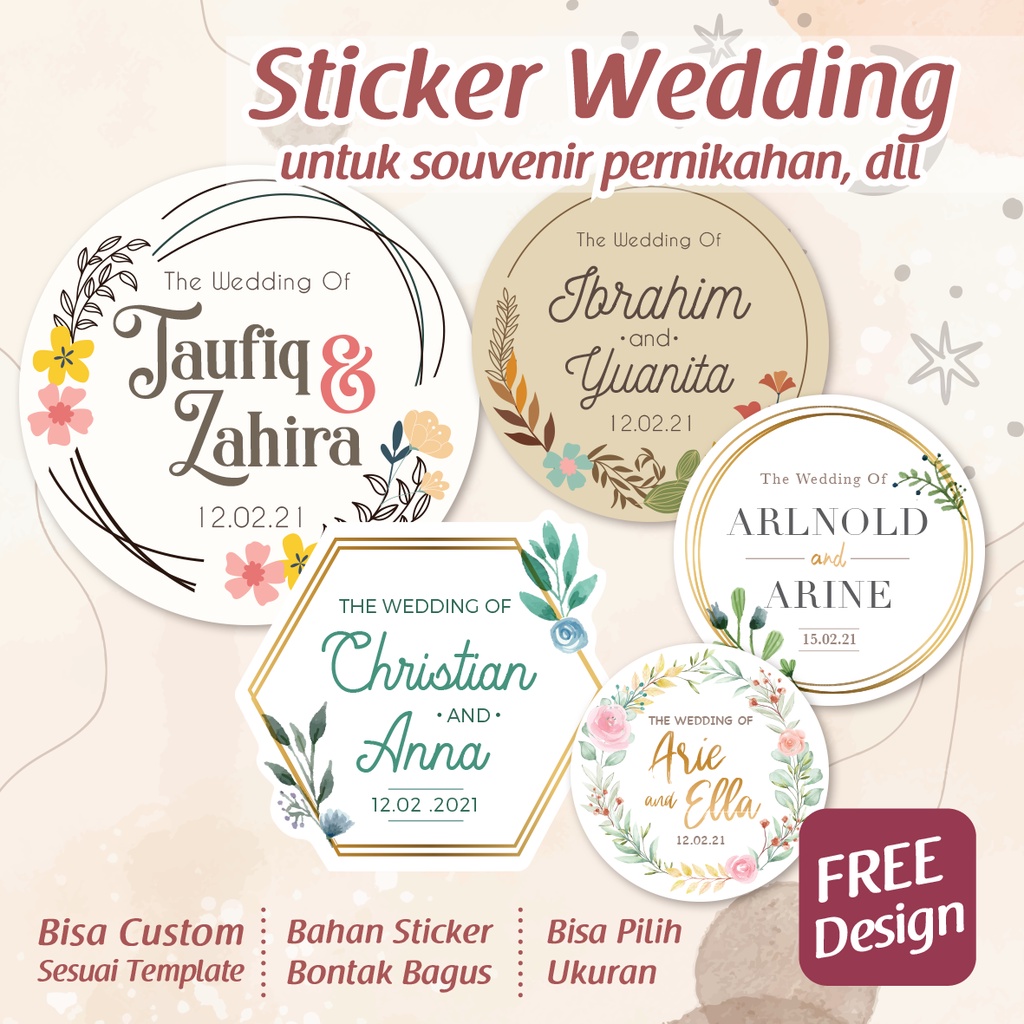 Jual Sticker Wedding/ Sticker Nikah/ Sticker Souvenir | Shopee Indonesia