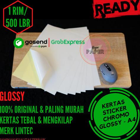 Jual KERTAS STIKER CHROMO GLOSSY A4 - 500 LEMBAR / KERTAS STIKER CROMO ...