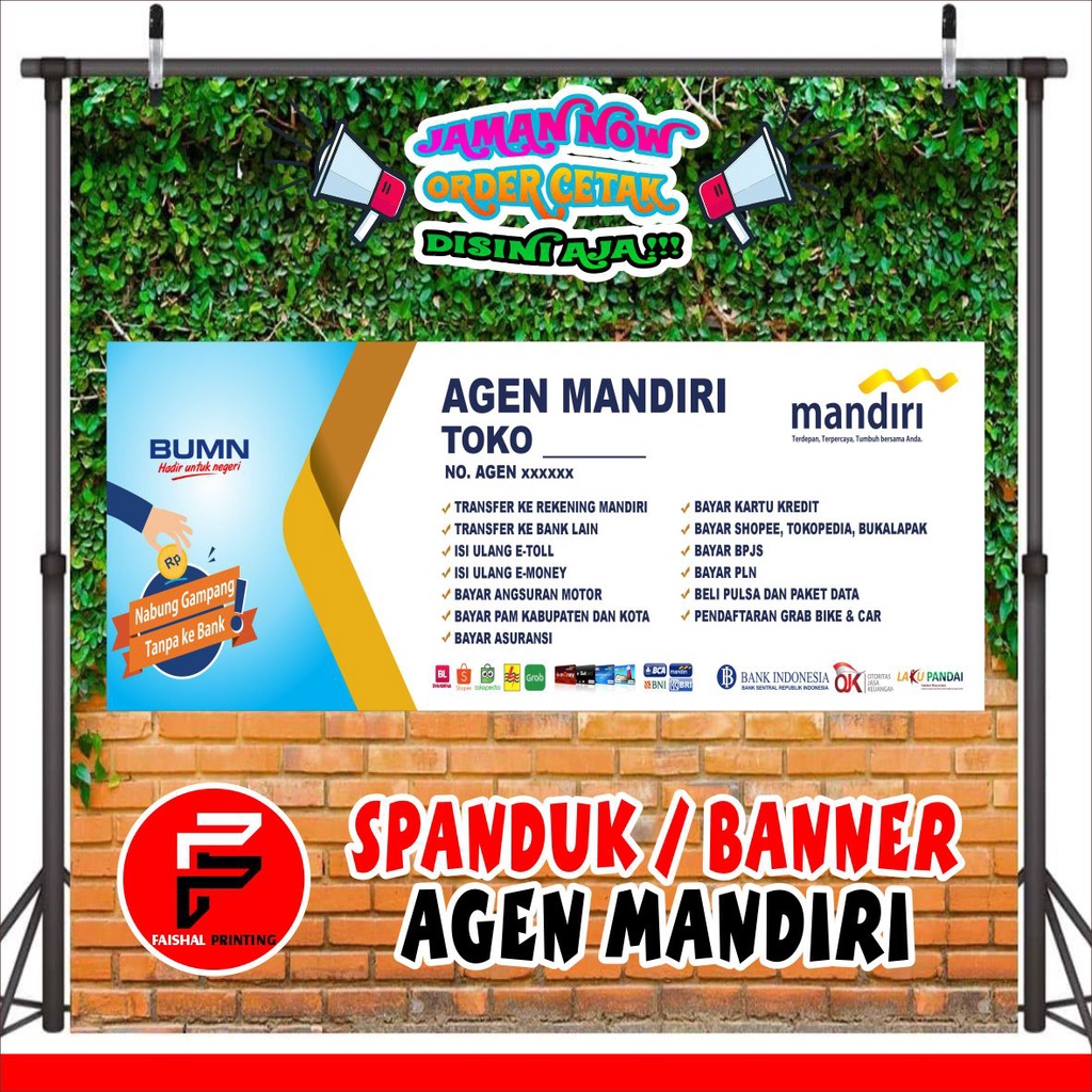 Jual Spanduk, Banner, backdrop Agen mandiri ukuran 3 x 1 m | Shopee ...