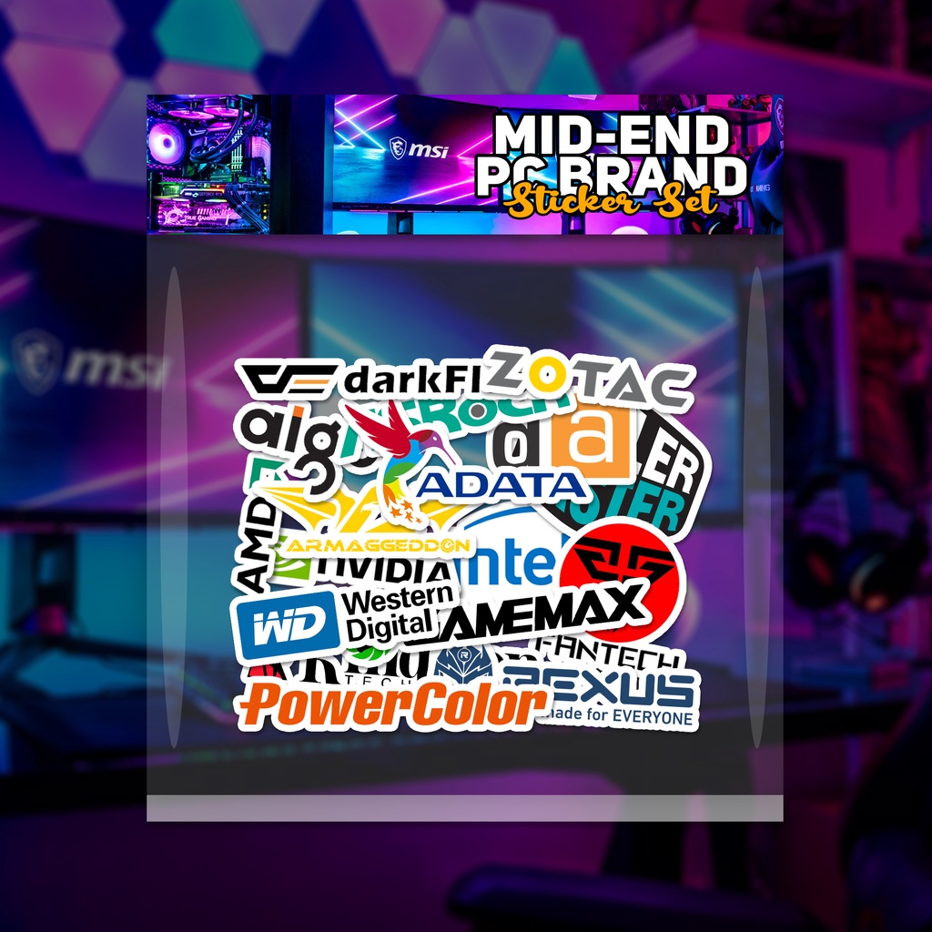 Jual 17 Stiker Logo Mid-End Brand PC Sticker Pack | Shopee Indonesia