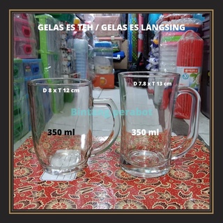 Jual Gelas Kaca Gagang Polos Besar 350 ml / Gelas Air Minum Es Teh ...