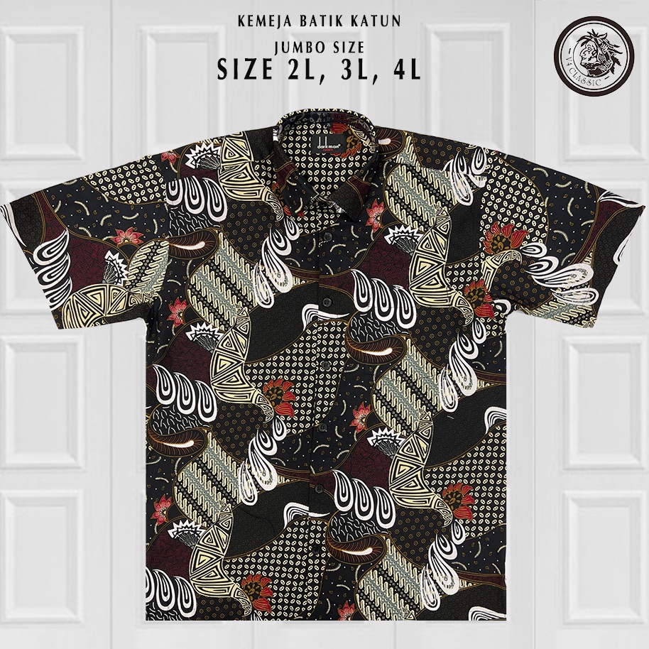 Jual KJ02136 Kemeja Batik JUMBO Lengan Pendek (SIZE 2L,3L,4L) | Shopee Indonesia