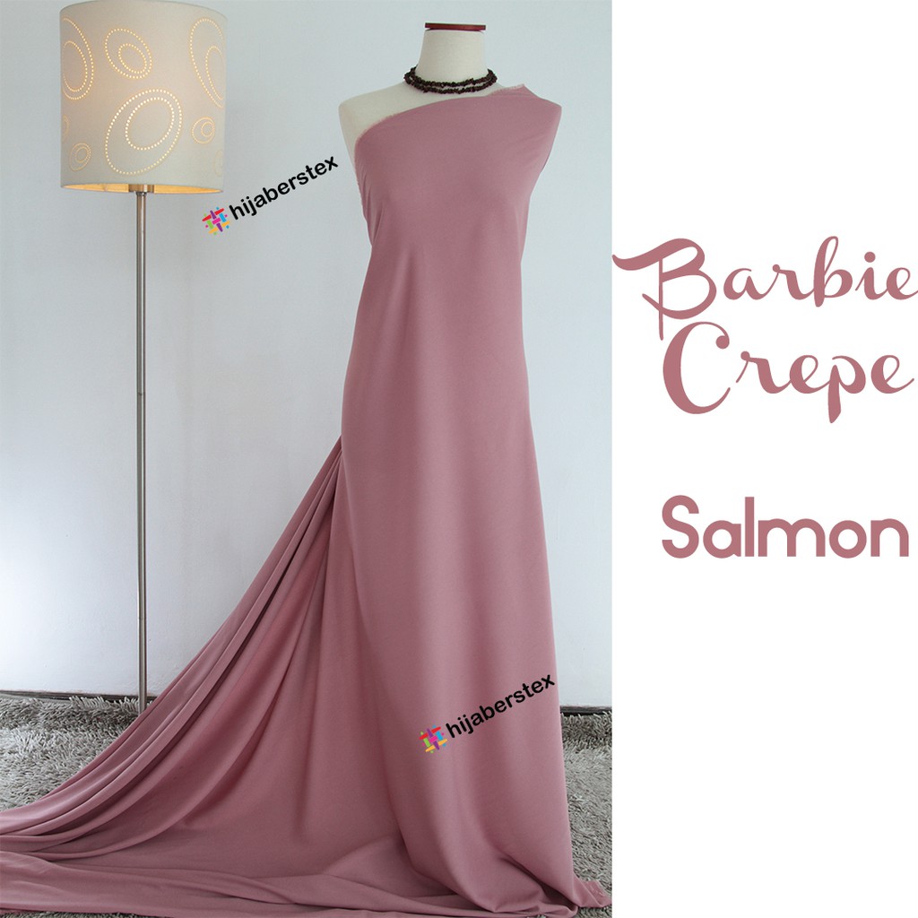 Jual 1/2 Meter Kain BARBIE CREPE Salmon (ecer warna - DC) | Shopee ...