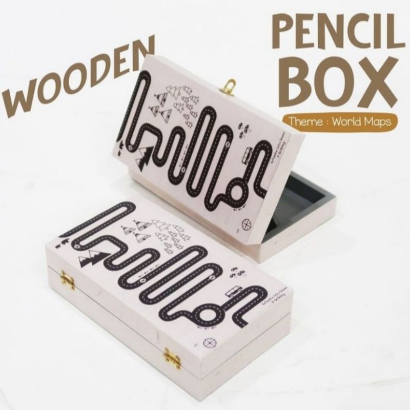 Jual PENCIL BOX Kotak Pensil Kayu TEMPAT ALAT TULIS Pen Box Custom ...