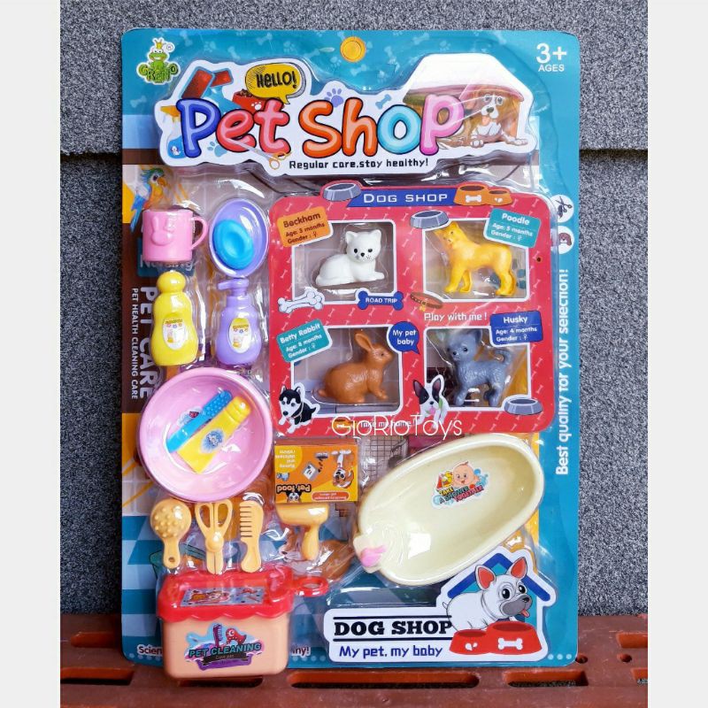 Jual Mainan Cute Pet Shop Mainan Binatang Peliharaan Cat Dog Kucing ...