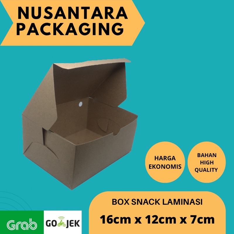 Jual BOX SNACK 12x16 / DUS KOTAK KRAFT FRIED CHICKEN / KUE CAKE ...