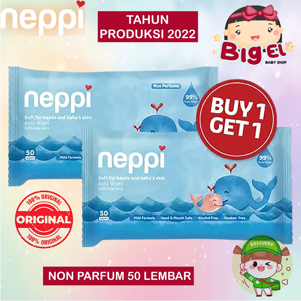 Jual NEPPI BABY WIPES NON PARFUM 50'S | TISSUE BASAH 50 LEMBAR | BUY 1 ...