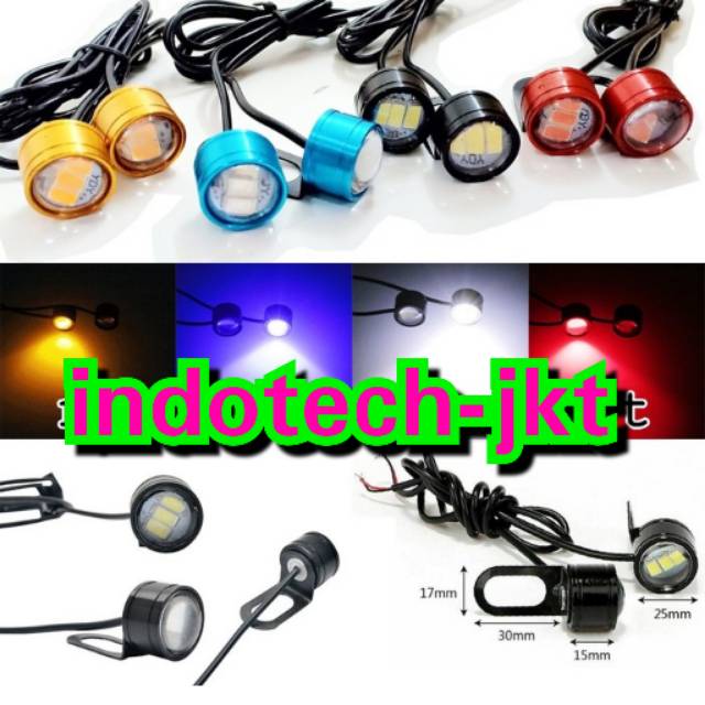 Jual Lampu Led Mobil Motor Eagle Eye Mata Elang 3 Watt Nyala Kedip Strobo | Shopee Indonesia