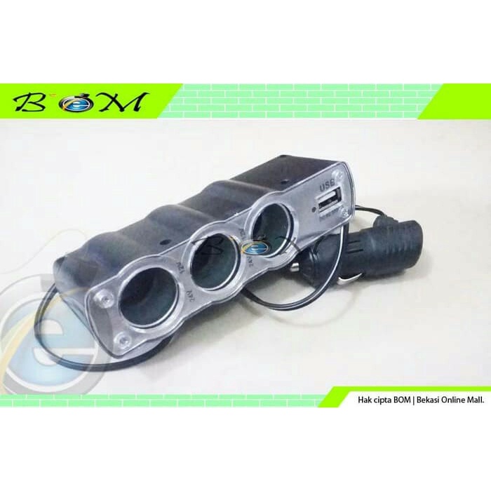 Jual Mantap Charger Casan Mobil Korek 3 In 1 Port Car Cigarette Lighter ...