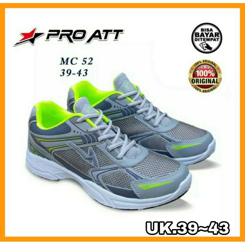 Jual PRO ATT Sepatu Olahraga Jogging Lari Kerja Cowok Kekinian MC 52 Abu Hijau Tali Original ...