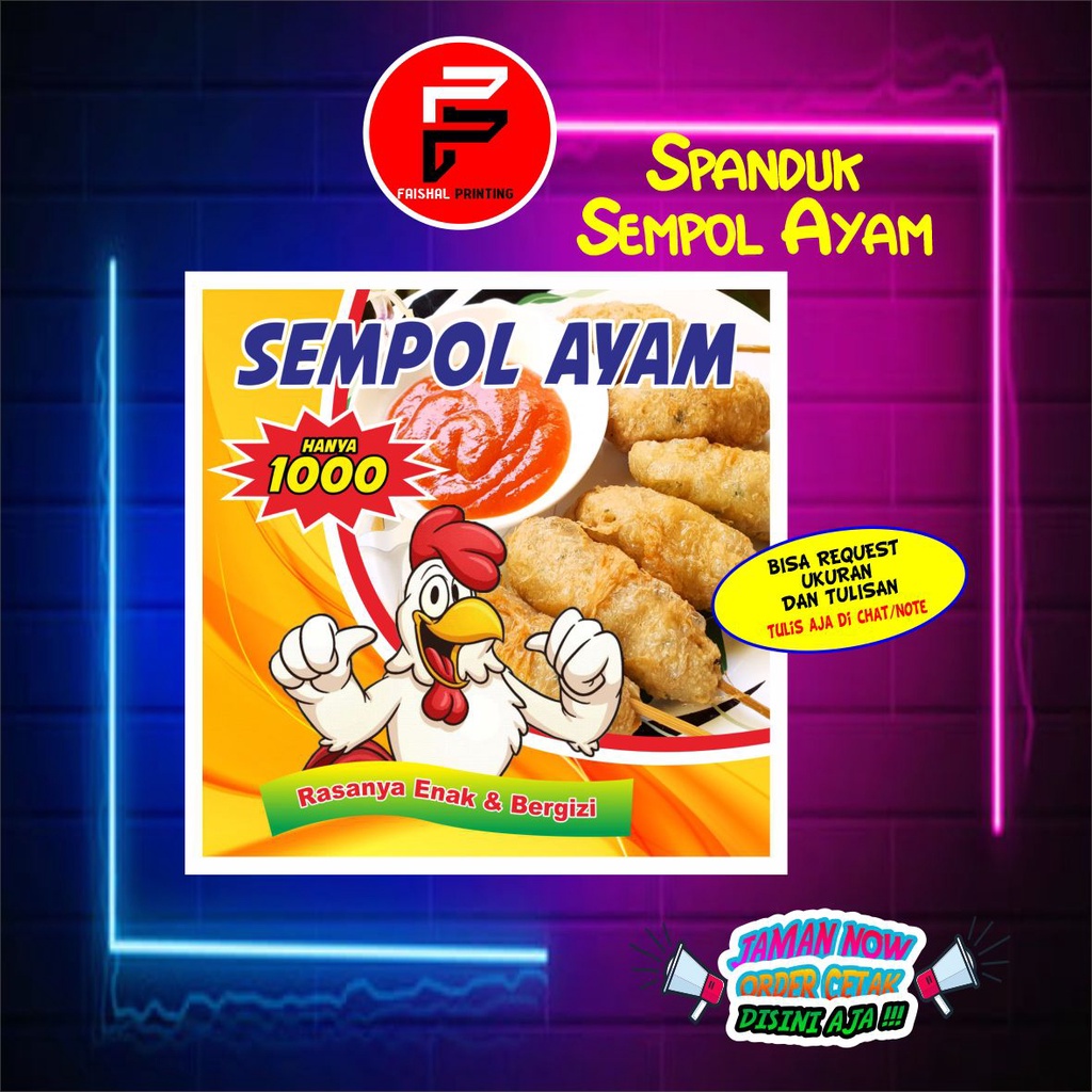 Jual Spanduk Sempol Ayam / Banner Makanan / Banner Sempol Ayam ...