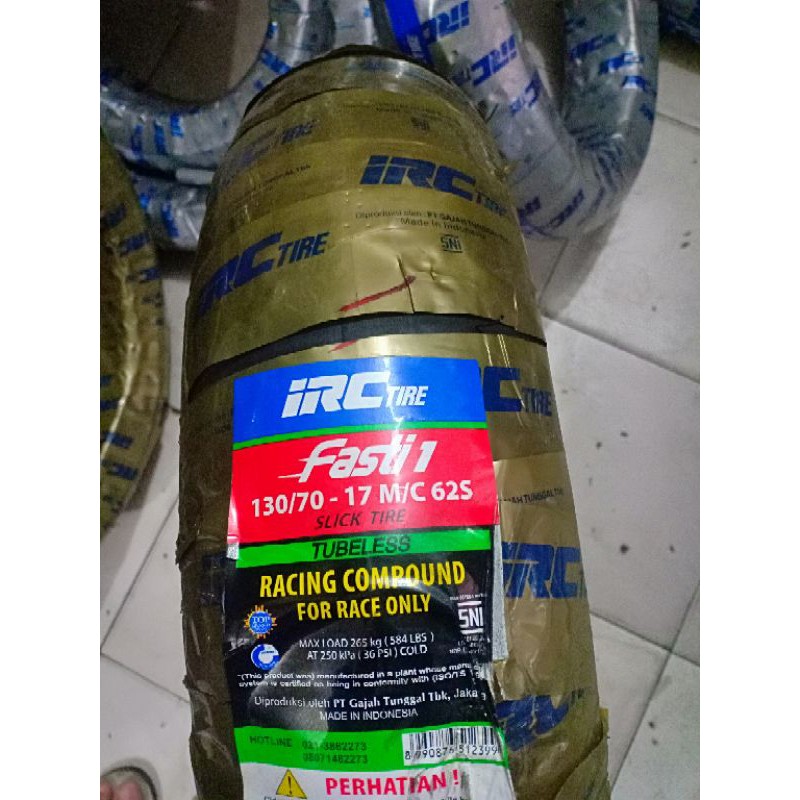 Jual ban irc fasti 1 ring 17 ukuran 130-70/17 soft compound.slick/botak ...