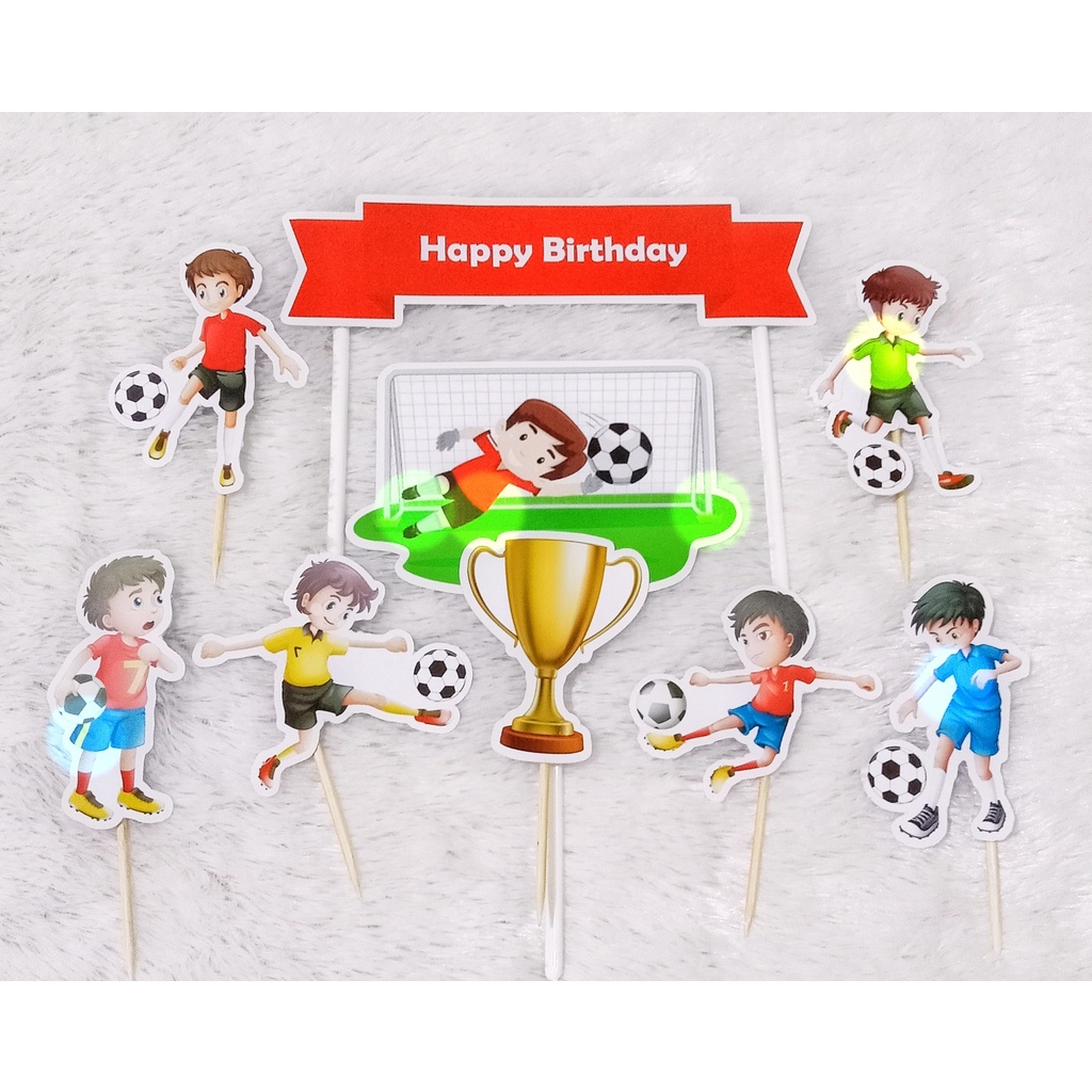 Jual Topper Kue Sepakbola (Bisa Custom Nama) untuk Hiasan Cake ...