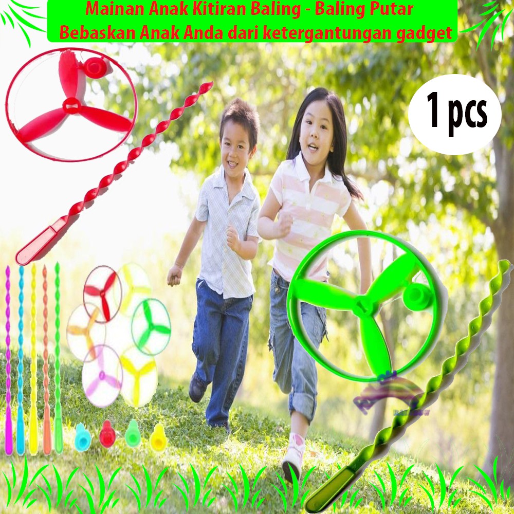 Jual 1-Pcs Mainan Anak Kitiran Baling Baling Putar Bulat Mainan Jadul ...