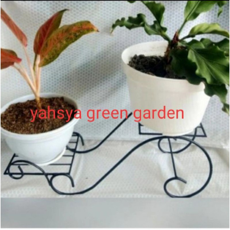 Jual standing pot bunga besi minimalis/2 susun | Shopee Indonesia