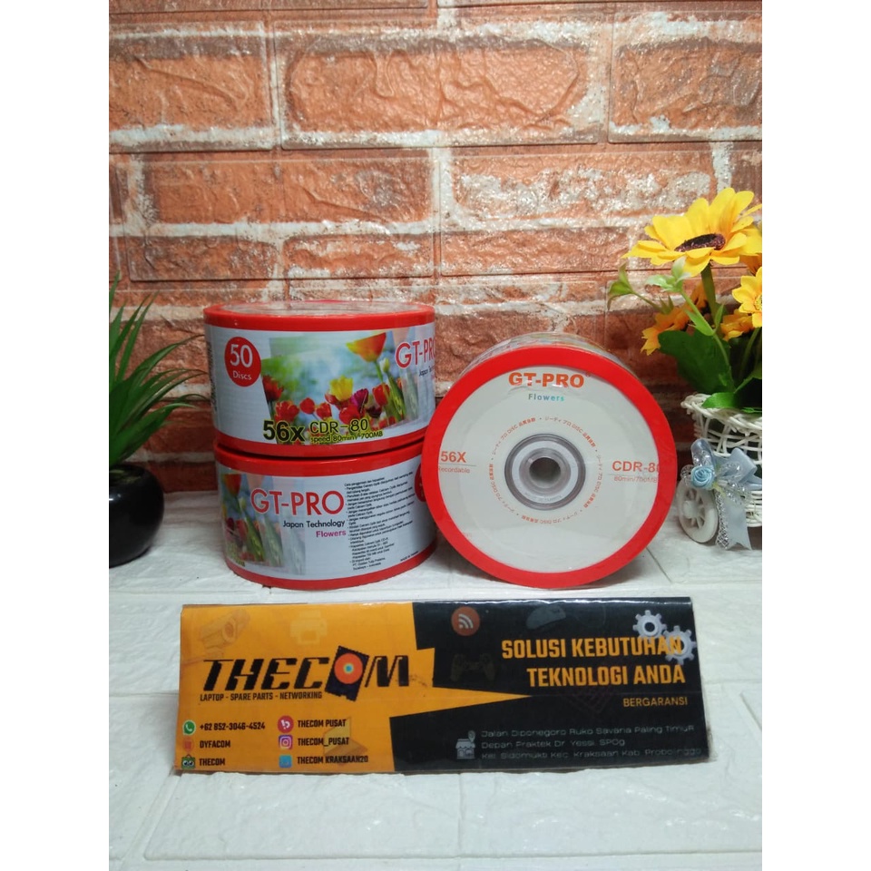 Jual PERKON - CD-R GT-PRO FLOWERS 56X CDR-80 CDR CD (kosong) - ECER ...
