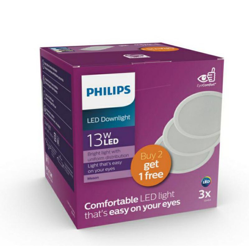 Jual PHILIPS LED Downlight 59449 Multipack Meson 125 13W 13 watt 6500K Putih Gen 3 (Beli 2 Free ...