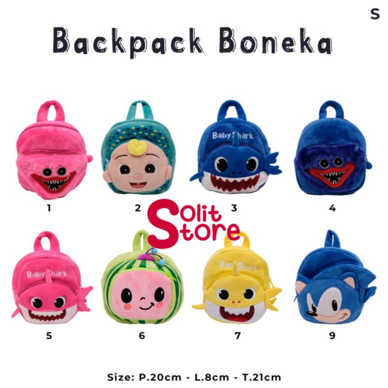 Jual Tas Anak Punggung Backpack Ransel Anak Boneka Melon Baby Shark ...