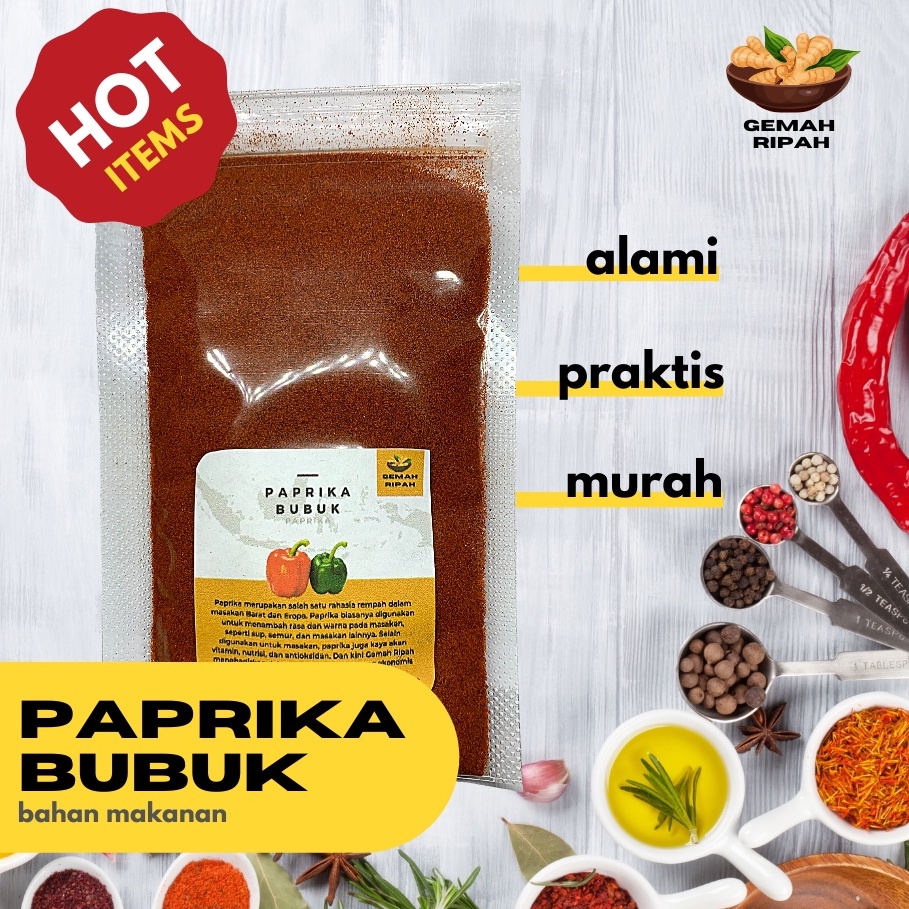 Jual Paprika Bubuk Asli Kualitas Premium Murni Organik Bumbu Rempah ...