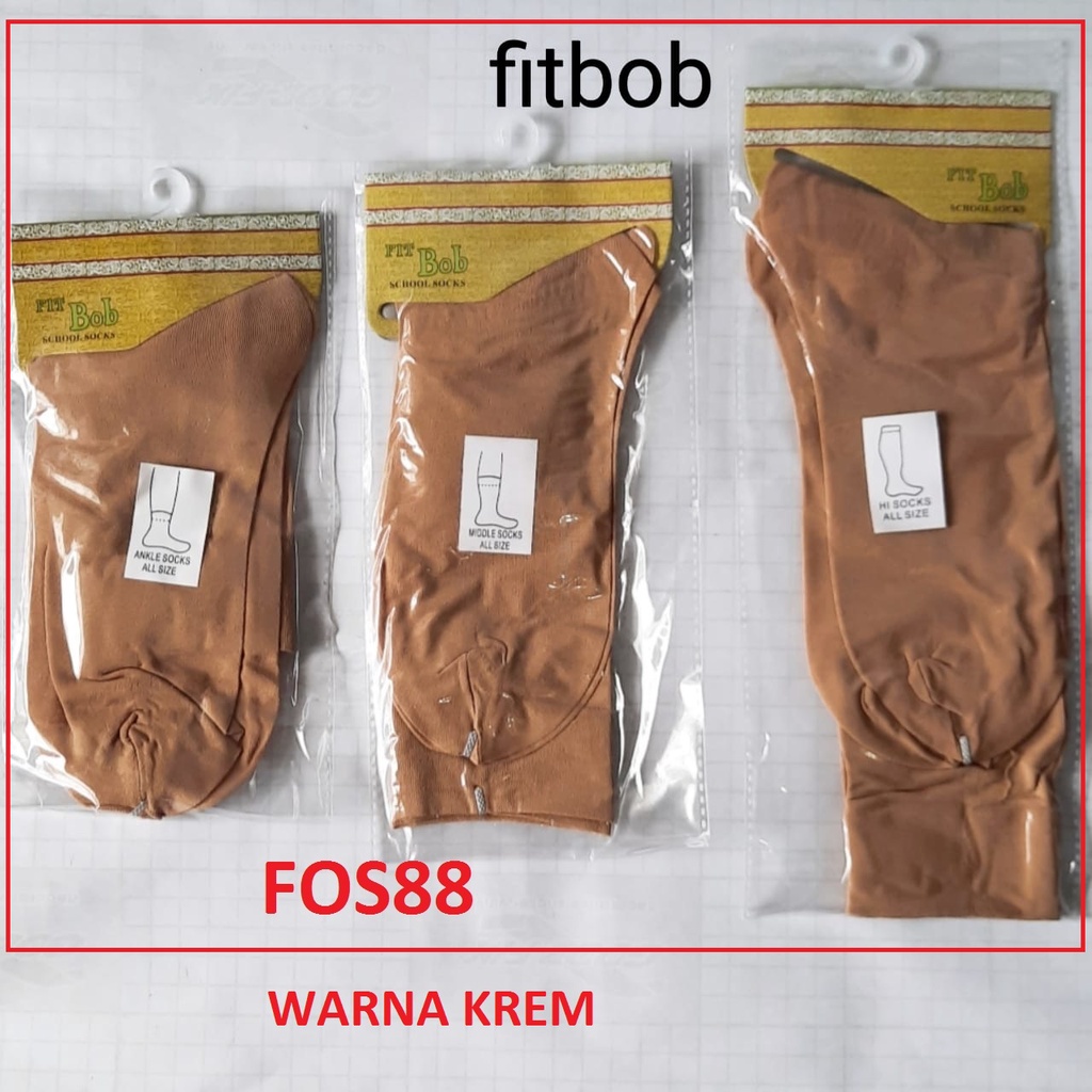 Jual FOS88-Stocking KAOS KAKI FORMAL FIT BOB hitam putih cream/KAOS ...
