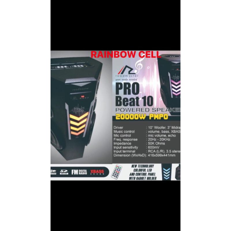 Jual SPEAKER AKTIF PORTABLE ROADMASTER PRO BEAT 10" 20000w pmpo ...