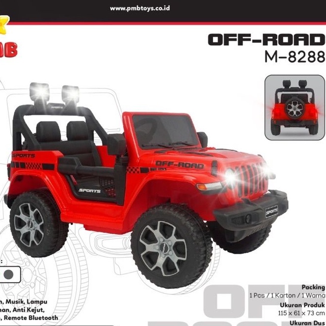Jual Mobil Aki PMB M8288 Ride On Car Kids Jeep Off Road | Shopee Indonesia