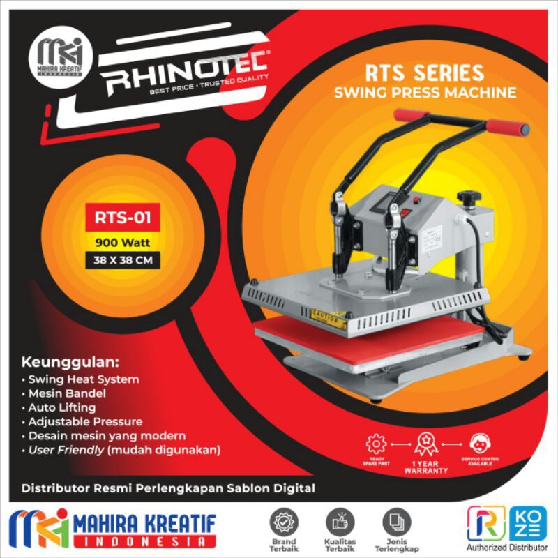 Jual mesin press baju sablon rhinotech rts 01 | Shopee Indonesia