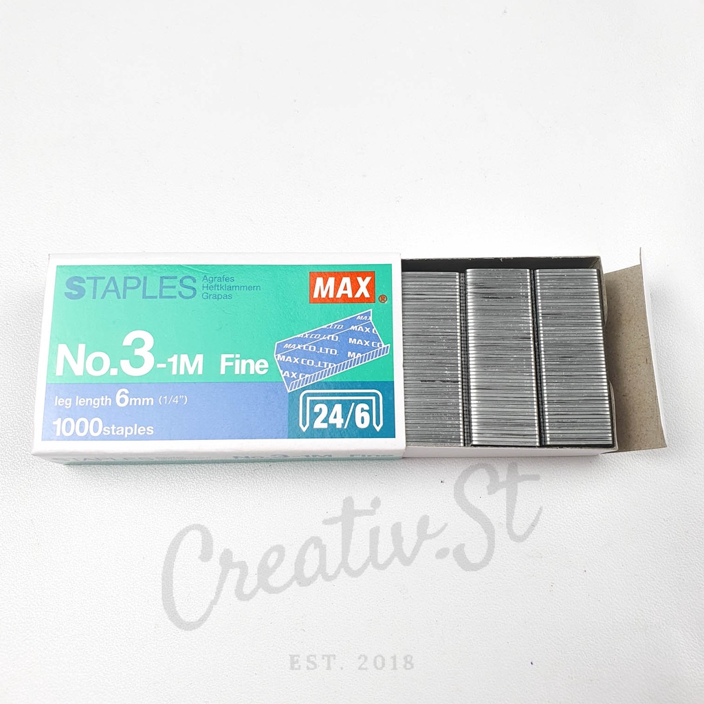Jual Max Isi Staples 3 Ukuran Besar Untuk Stapler Hd 50 | Shopee Indonesia