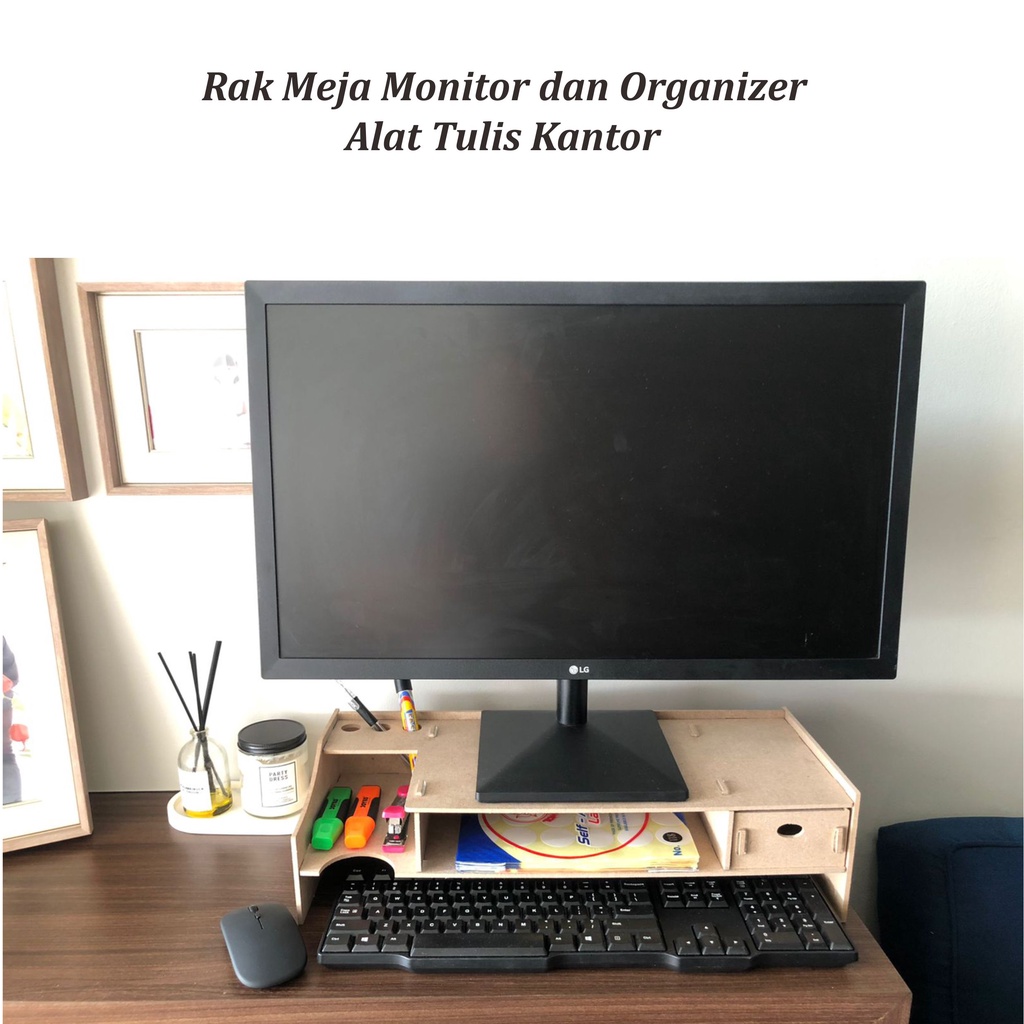 Jual Mega_1688 Kotak Penyimpanan Meja Stand Monitor Drawer Storage ...