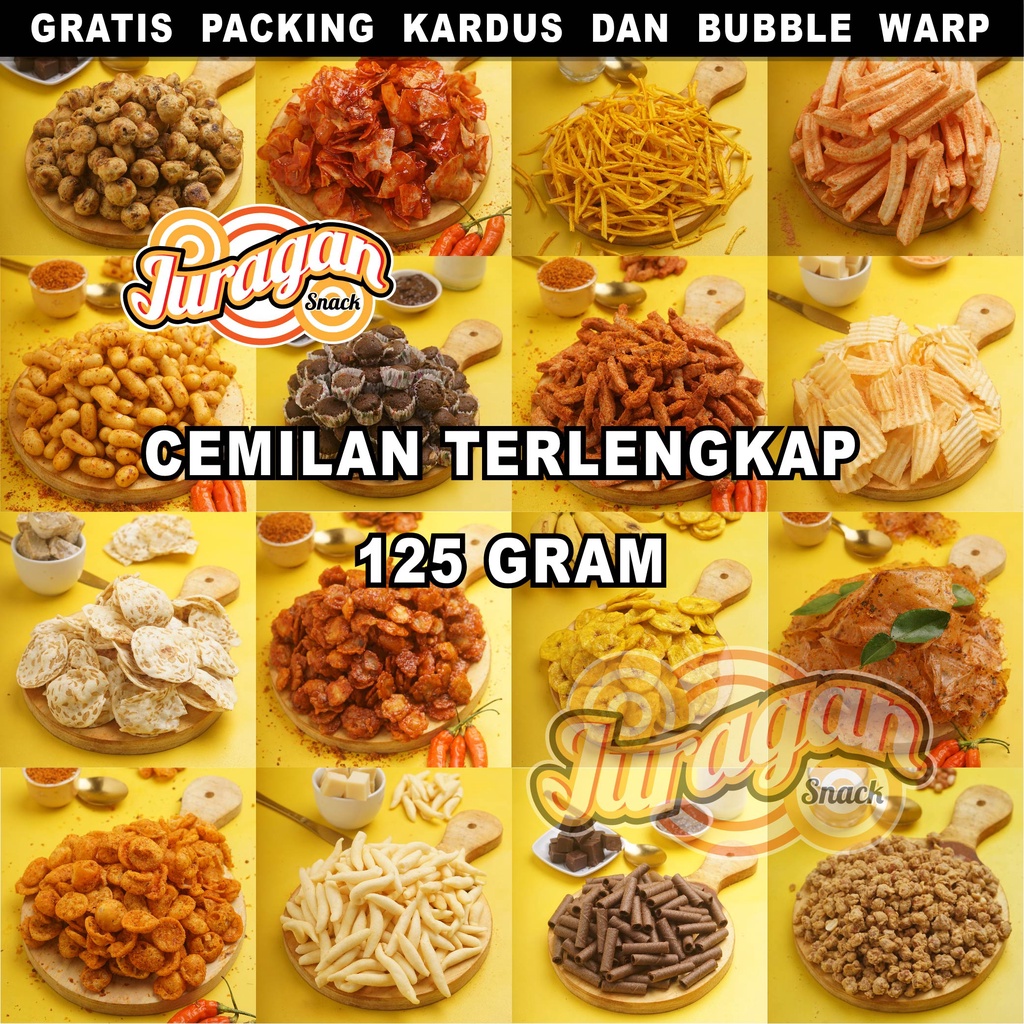 Jual SNACK KILOAN TERLENGKAP 125 GRAM makanan ringan jajanan cemilan ...