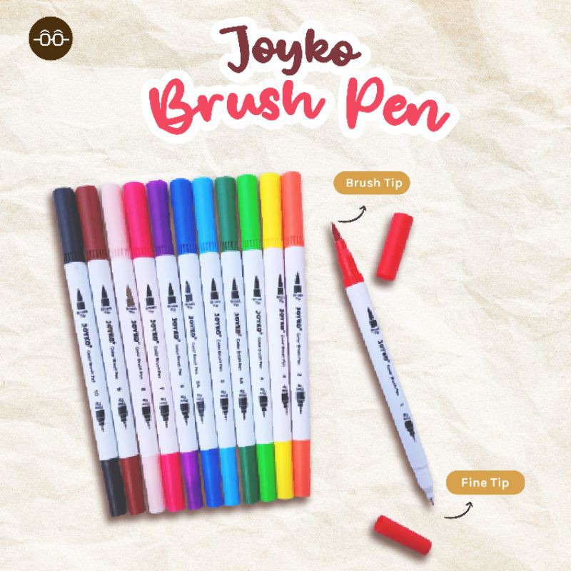 Jual Joyko Brush Pen Double Tip / Pena Kuas Warna Joyko | Shopee Indonesia