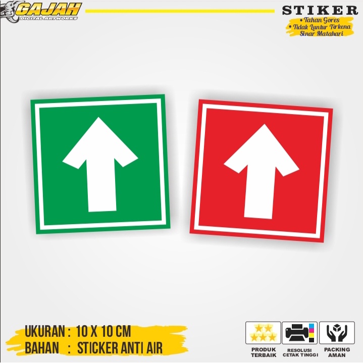 Jual Stiker Arah Panah ( 1SET - 2PC ) / Stiker Naik Turun / Stiker ...