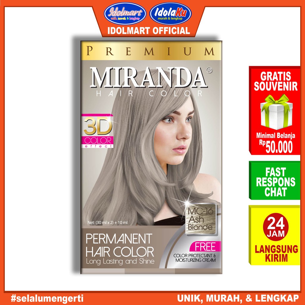 Jual IDOLMART Miranda Hair Color (Cat Rambut Permanen) MC16 Ash grey ...