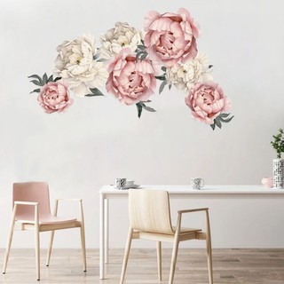 Jual Wall Sticker Bunga Peony Mawar Rose Pink Putih Jumbo Stiker ...