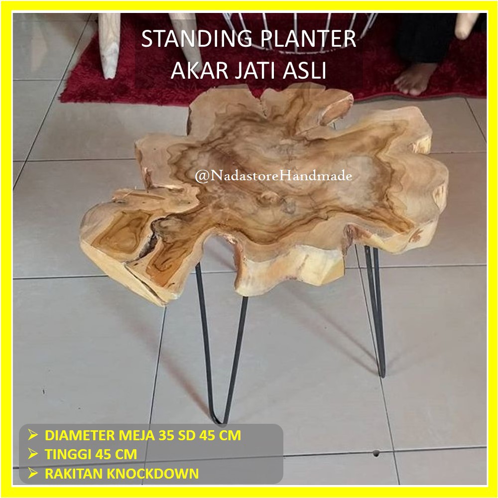 Jual Meja akar Jati / Meja Akar Jati kaki besi / Meja Akar Jati Promo ...