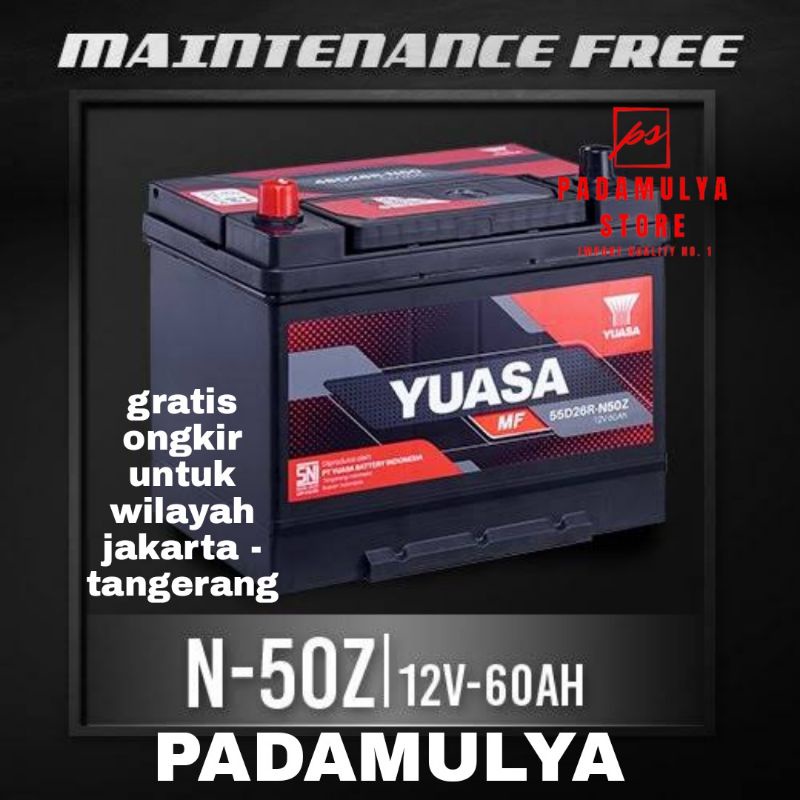 Jual Aki Kering Yuasa MF N50Z 55D26R 12V 60Ah Battery Isuzu Elf Kijang Hino Opel Blazer Hyundai ...