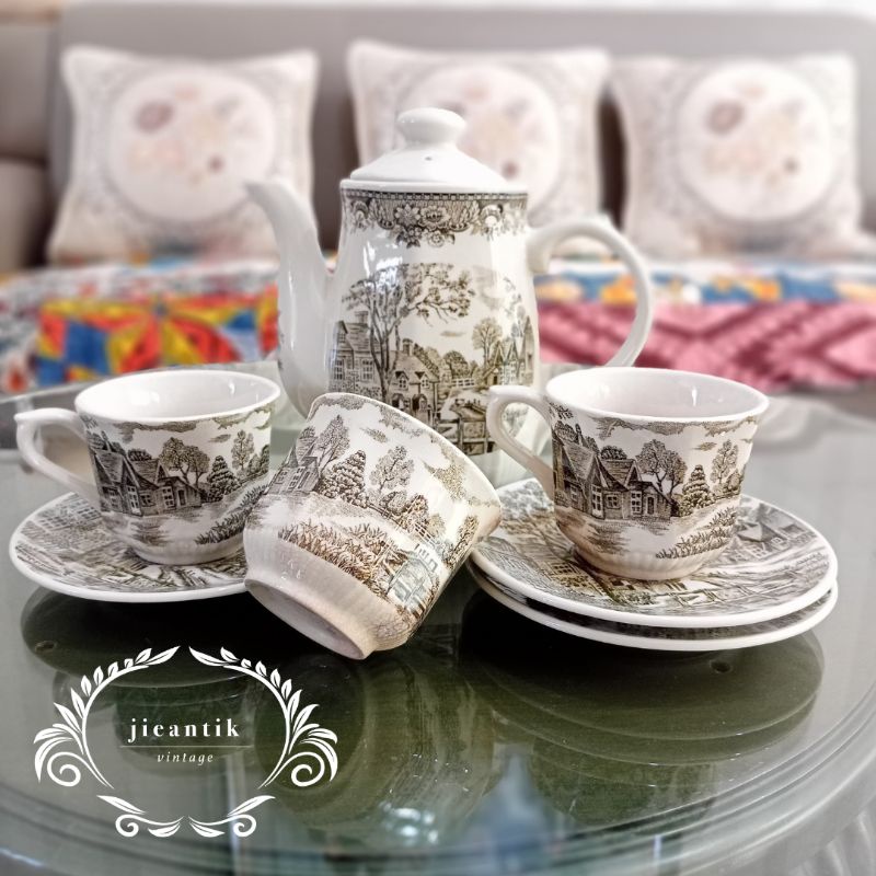 Jual Tea Set homestead hand painted/ Teko Set Keramik / Teko Set murah ...