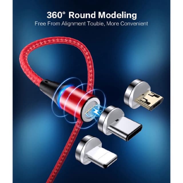 Jual Kabel Data USB Magnetic 3in1 Nylon For Android IOS Fast Charging 2 ...
