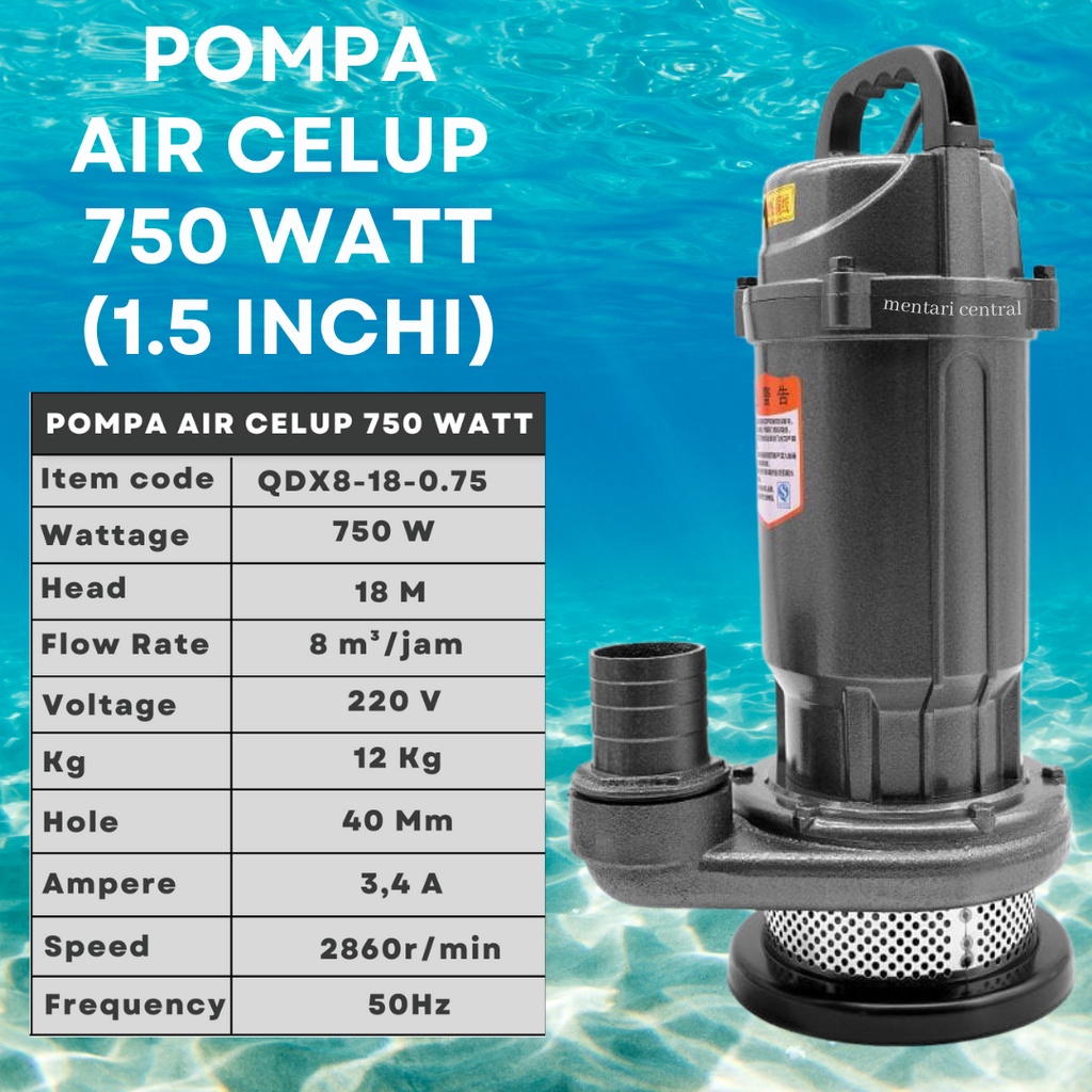Jual Pompa Celup Air Kotor 750w 550w Submersible Water Pump Pompa sawah ...