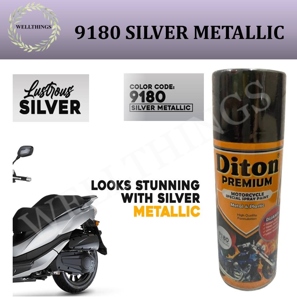 Jual Cat Pilox Diton Premium 9180 Silver Metallic perak 400ml | Shopee ...
