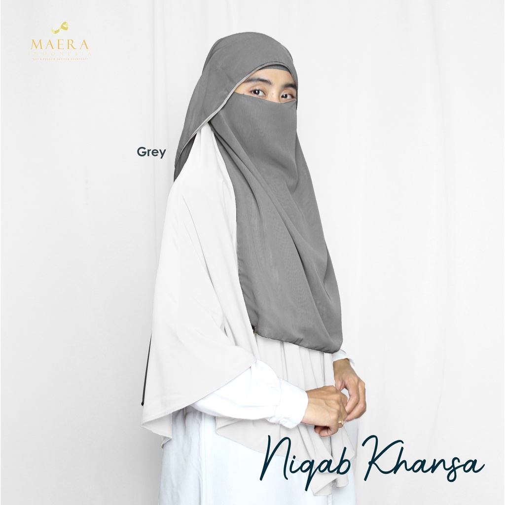 Jual Cadar Niqab Yaman Bandana Butterfly 2 Layer Sifon Silk Jetblack Premium KHANSA by Maera ...