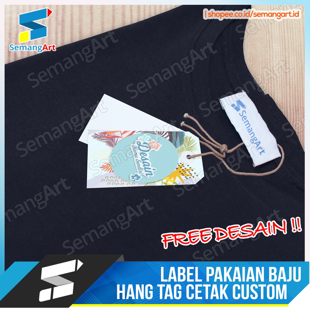 Jual Cetak HangTag Label Pakaian Baju Hang tag Desain Custom | Shopee ...