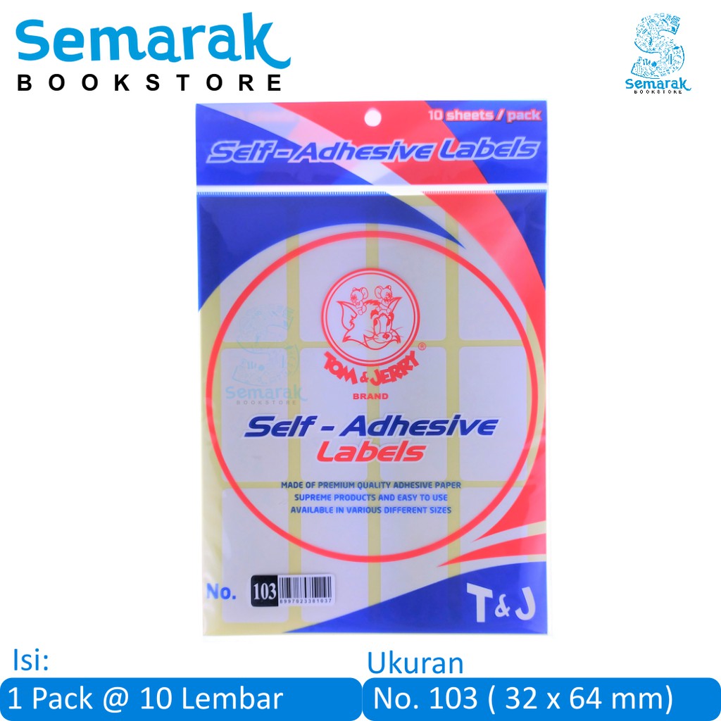 Jual Tom & Jerry Sticker Self-Adhesive Labels Stiker Label No. 103 (32 ...