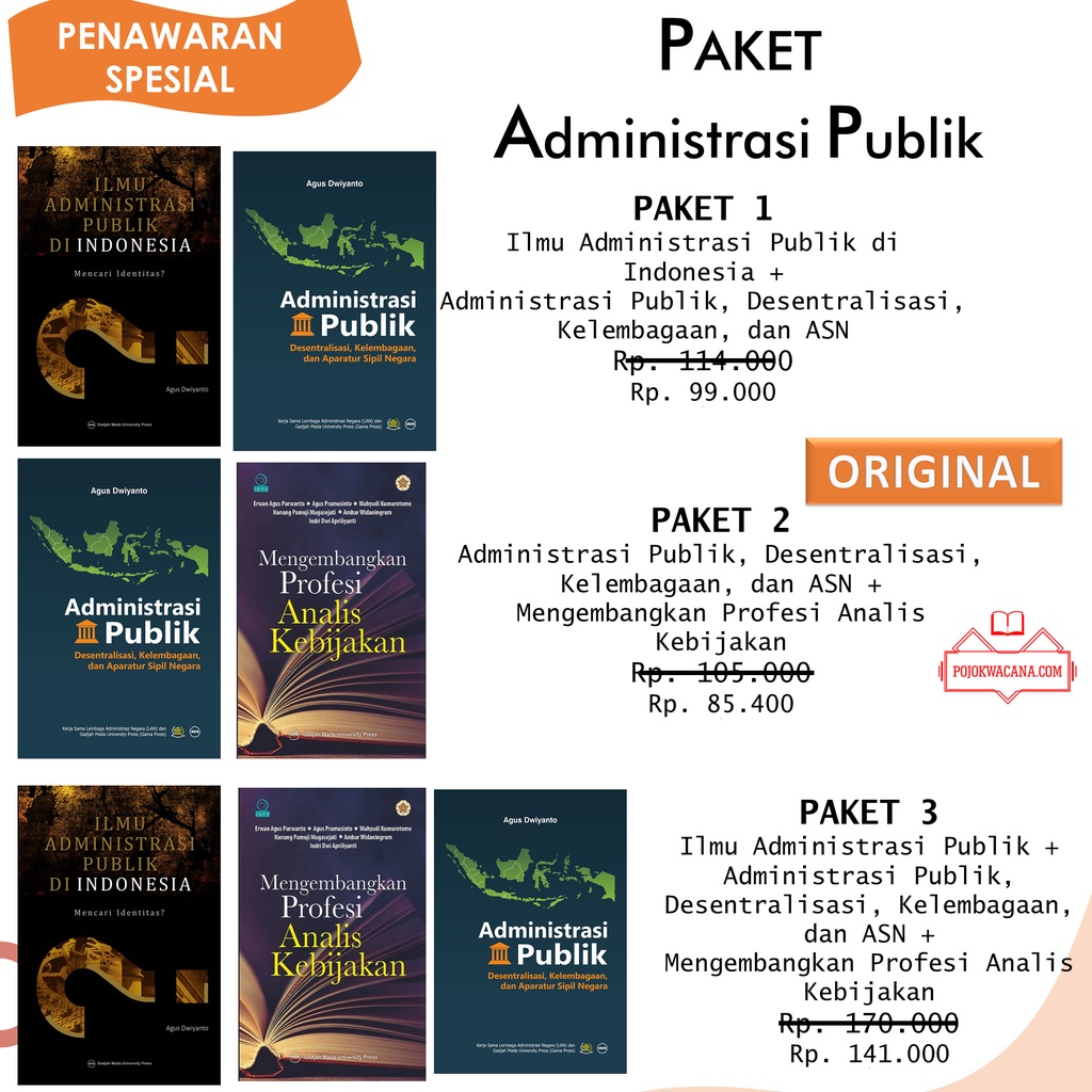 Jual Original Paket Buku Ilmu Administrasi Publik di Indonesia + Mengembangkan Profesi Analis ...