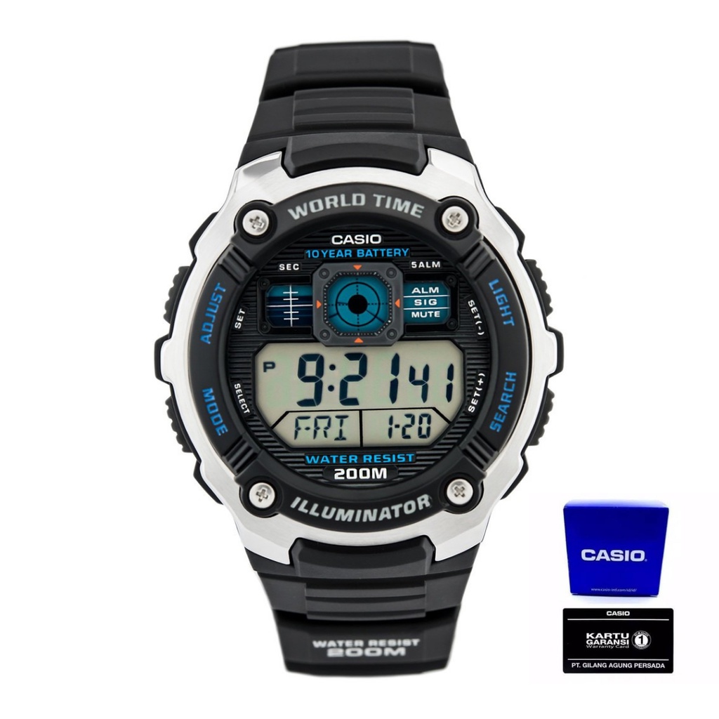 Jual Casio Pria AE-2000W-1AVDF Jam Tangan Pria Casio Original Digital Rubber Strap | Shopee ...